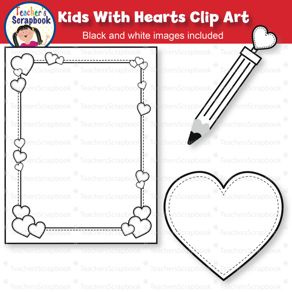 Kids With Hearts Clip Art | Made By Teachers