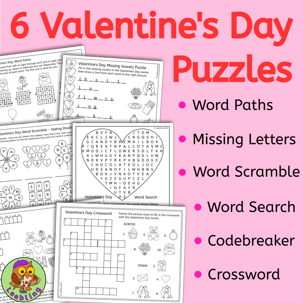 Valentine's Day Puzzle Activities - Crossword, Word Search and More ...