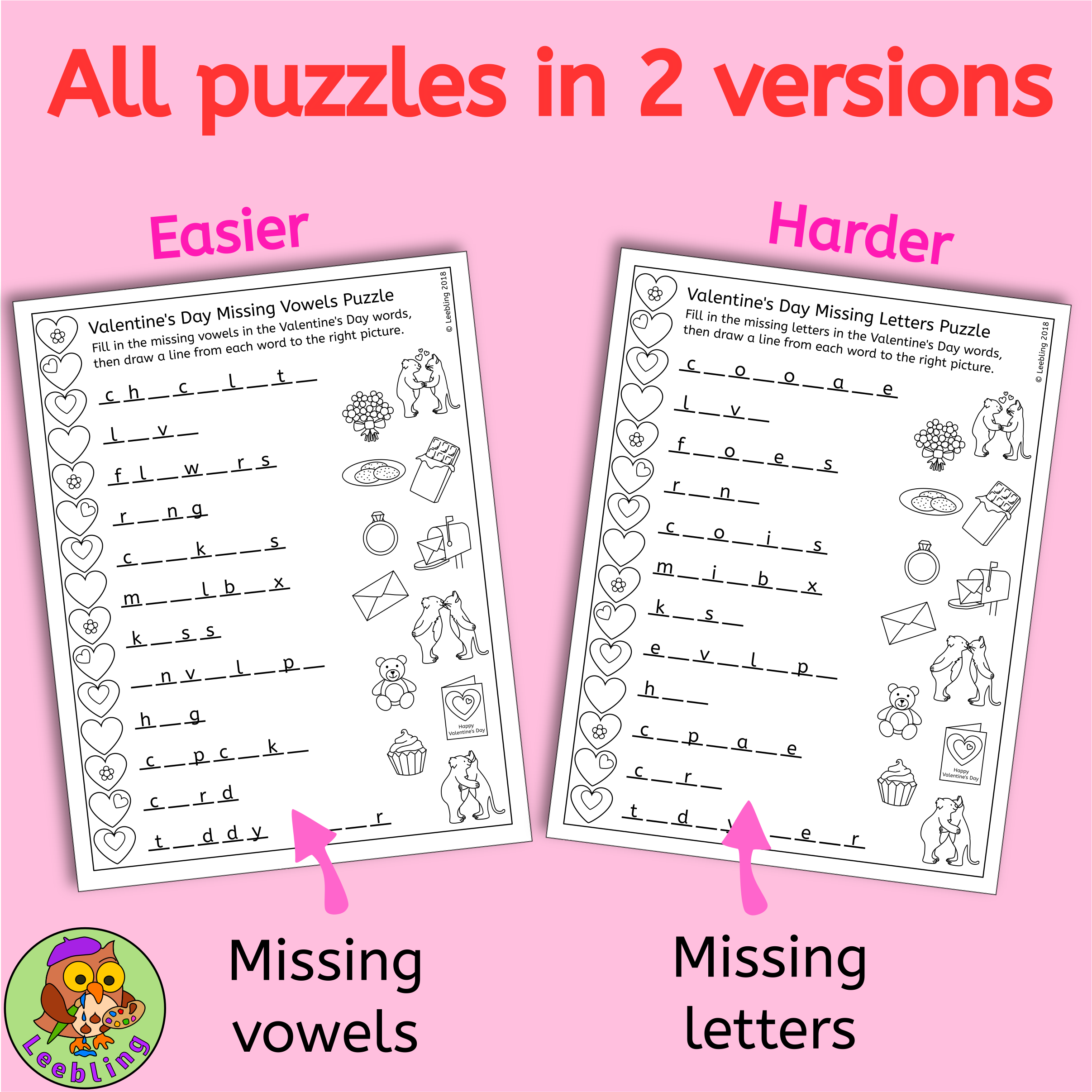 Valentine's Day Puzzle Activities - Crossword, Word Search and More ...