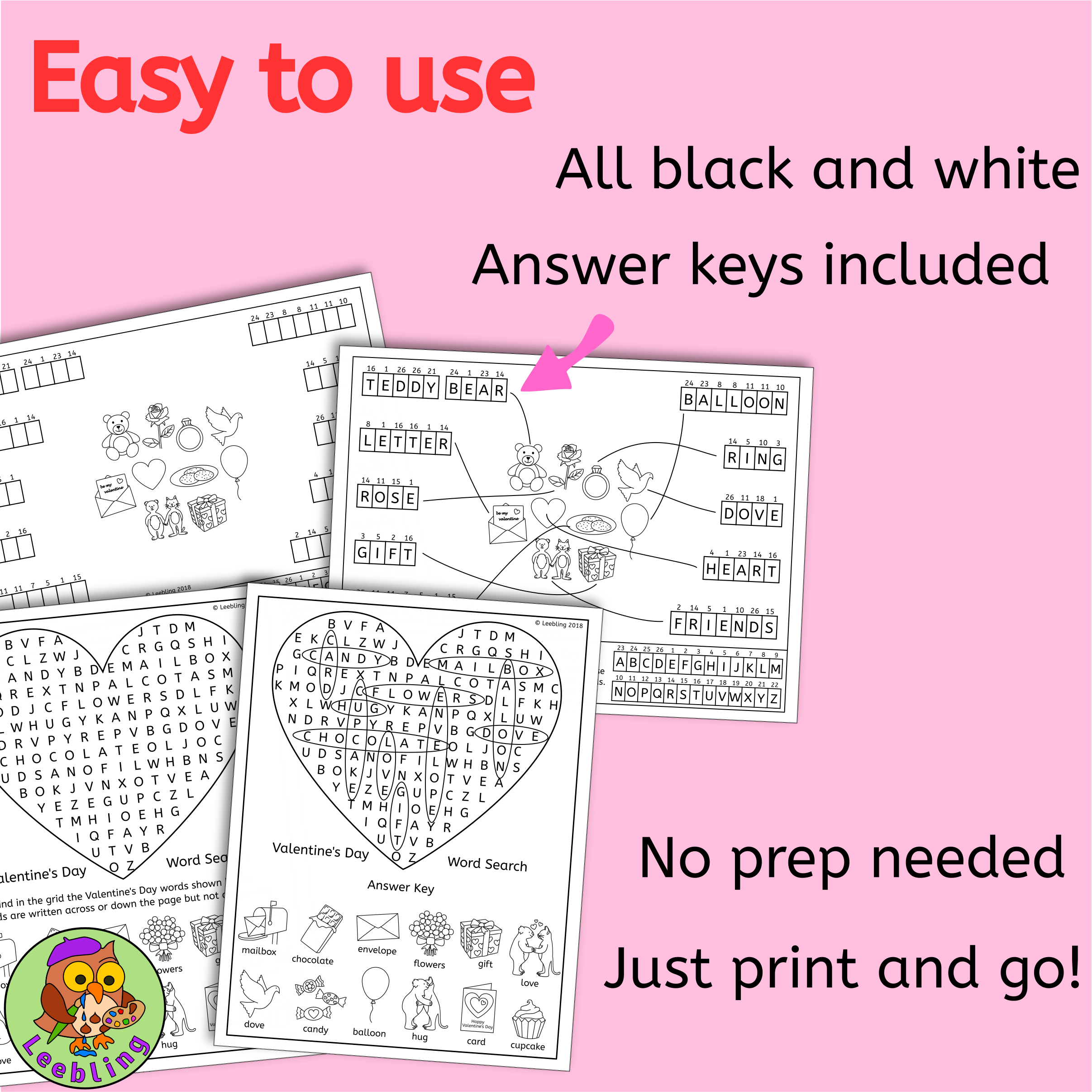 Valentine's Day Puzzle Activities - Crossword, Word Search and More ...