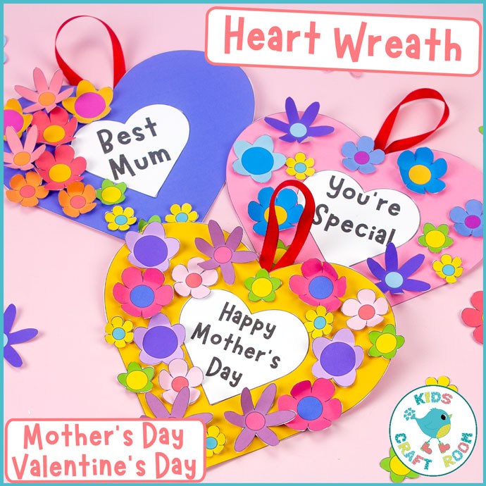 Heart Shaped Wreath For Mother's Day or Valentine's Day | Made By Teachers