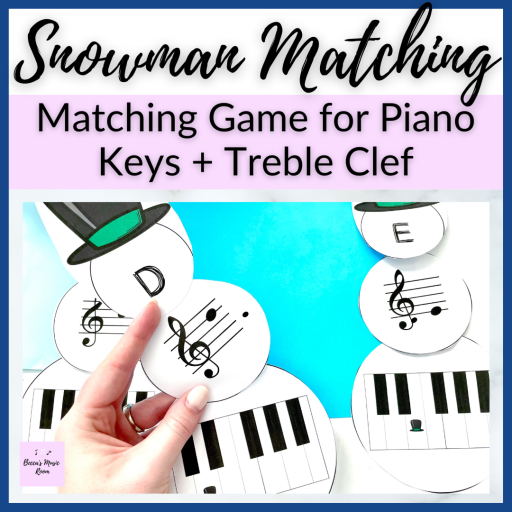 Snowman Piano Matching Game for Piano Lessons | Made By Teachers