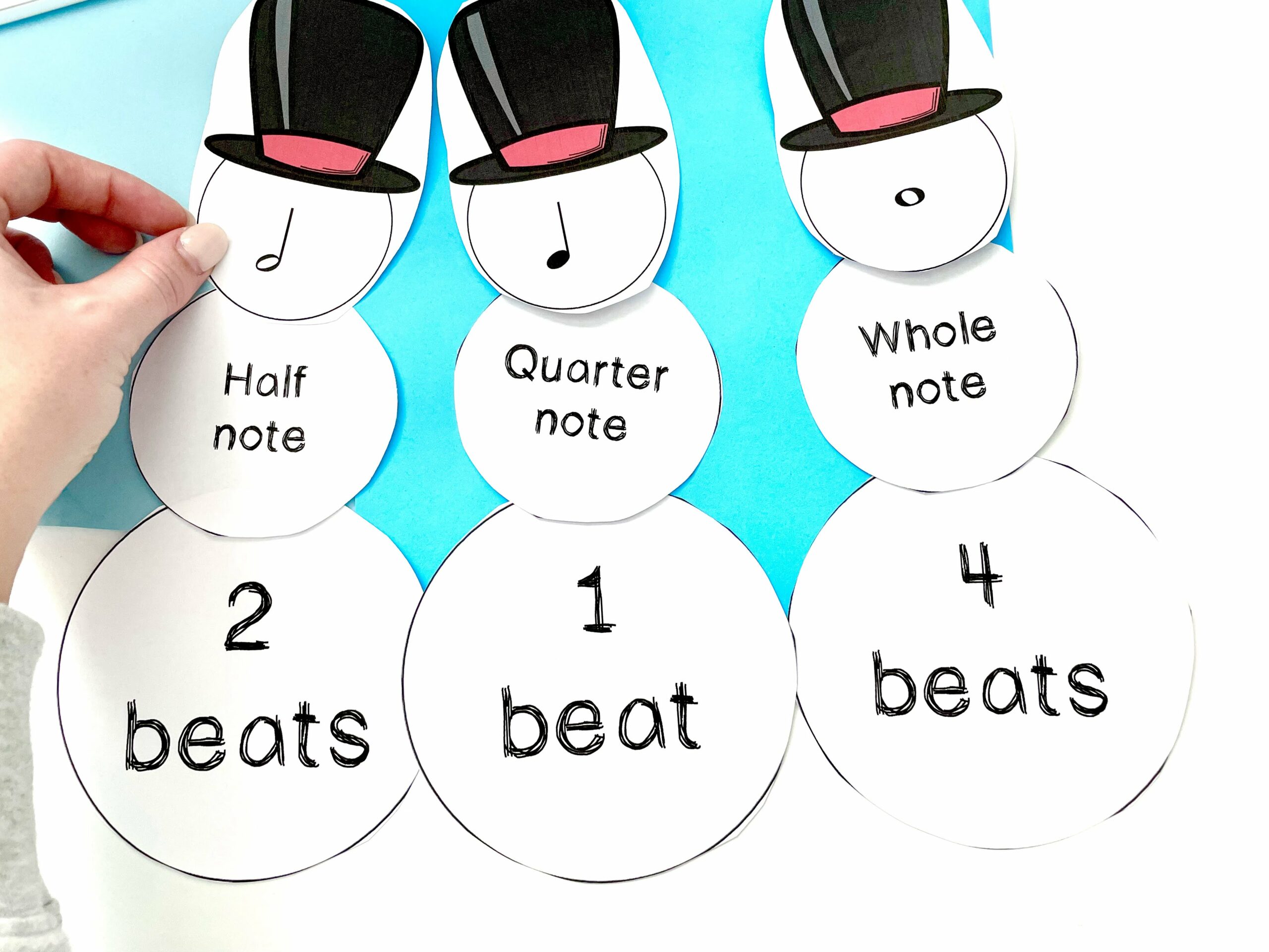 Snowman Rhythm Matching Game for Rhythm Names + Number Beats for piano ...