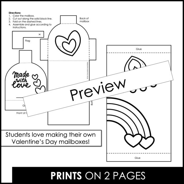 Valentine's Day Mailbox - Printable Valentine's Craft - Activity ...