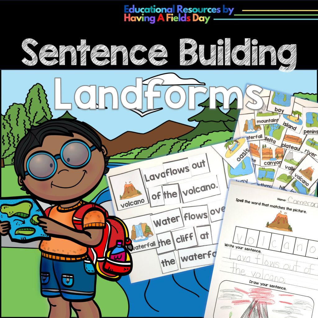 Sentence Building - Landforms | Made By Teachers