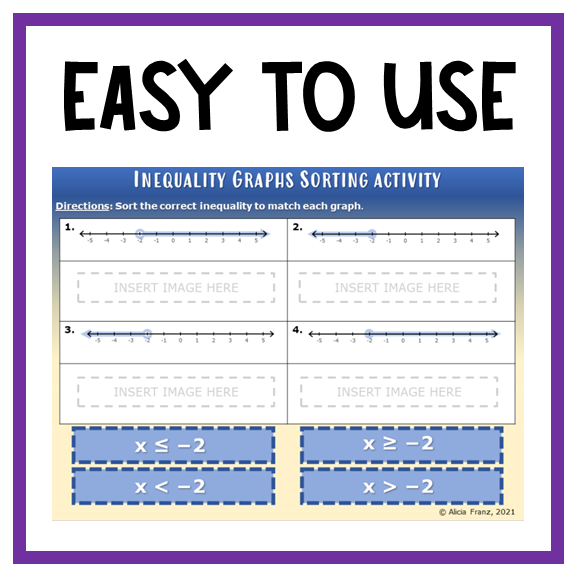 Inequality Graphs Activity Drag and Drop | Made By Teachers