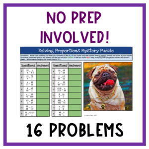 Solving Proportions Activity Digital Pixel Art Mystery Puzzle | Made By ...