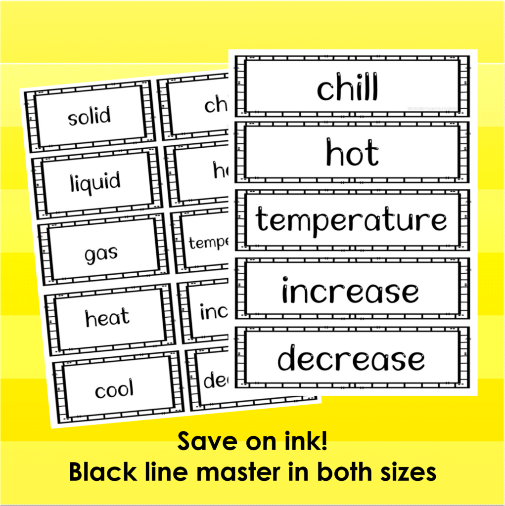 States of Matter: Solids, Liquids, Gas and Heat Vocabulary Wall | Made ...