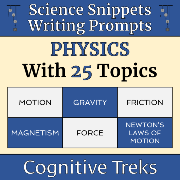 Physics Writing Prompts | 25 Science Snippets | Warm Ups | Science ...
