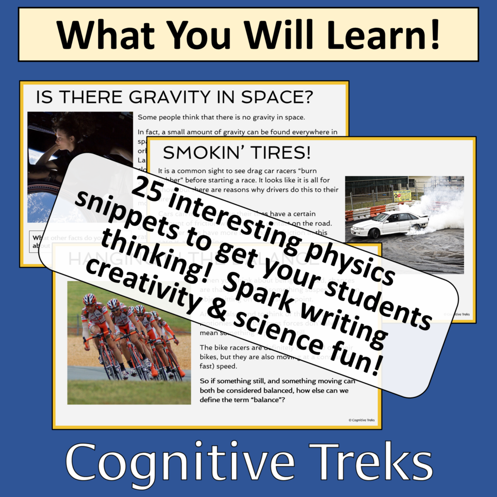 Physics Writing Prompts | 25 Science Snippets | Warm Ups | Science ...