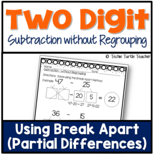 2-Digit Subtraction without Regrouping Using Break Apart Partial Differences | Made By Teachers