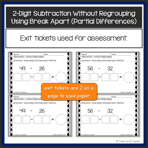 2-Digit Subtraction without Regrouping Using Break Apart Partial Differences | Made By Teachers