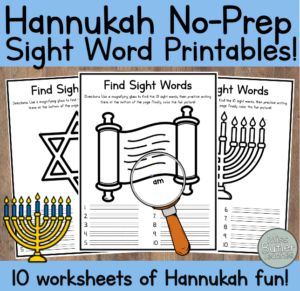Kindergarten NO-PREP Hanukkah (Chanukah) Worksheets! Sight Words ...