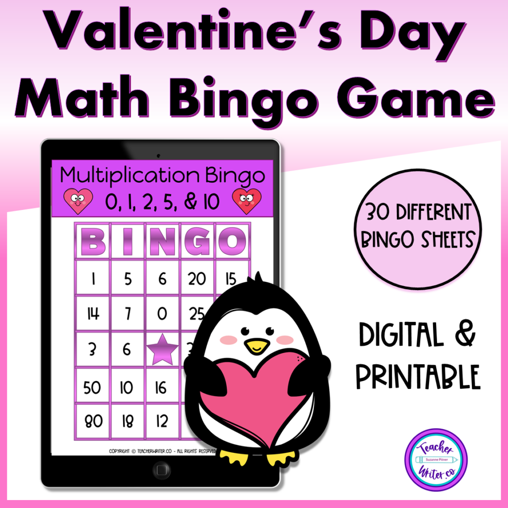 Valentine's Day Math Bingo Game - Digital and Printable | Made By Teachers