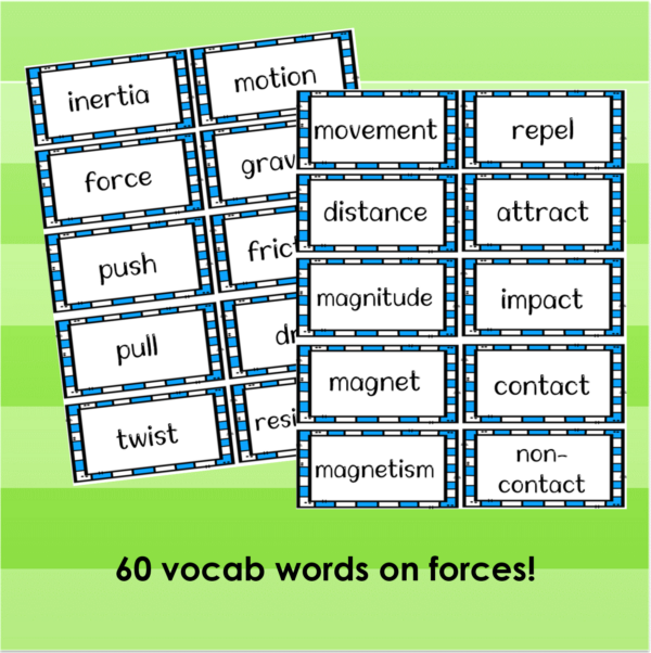 Forces Vocabulary Word Wall | Made By Teachers