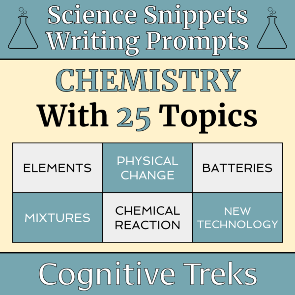 Chemistry Writing Prompts | 25 Science Snippets | Warm Ups | Science ...