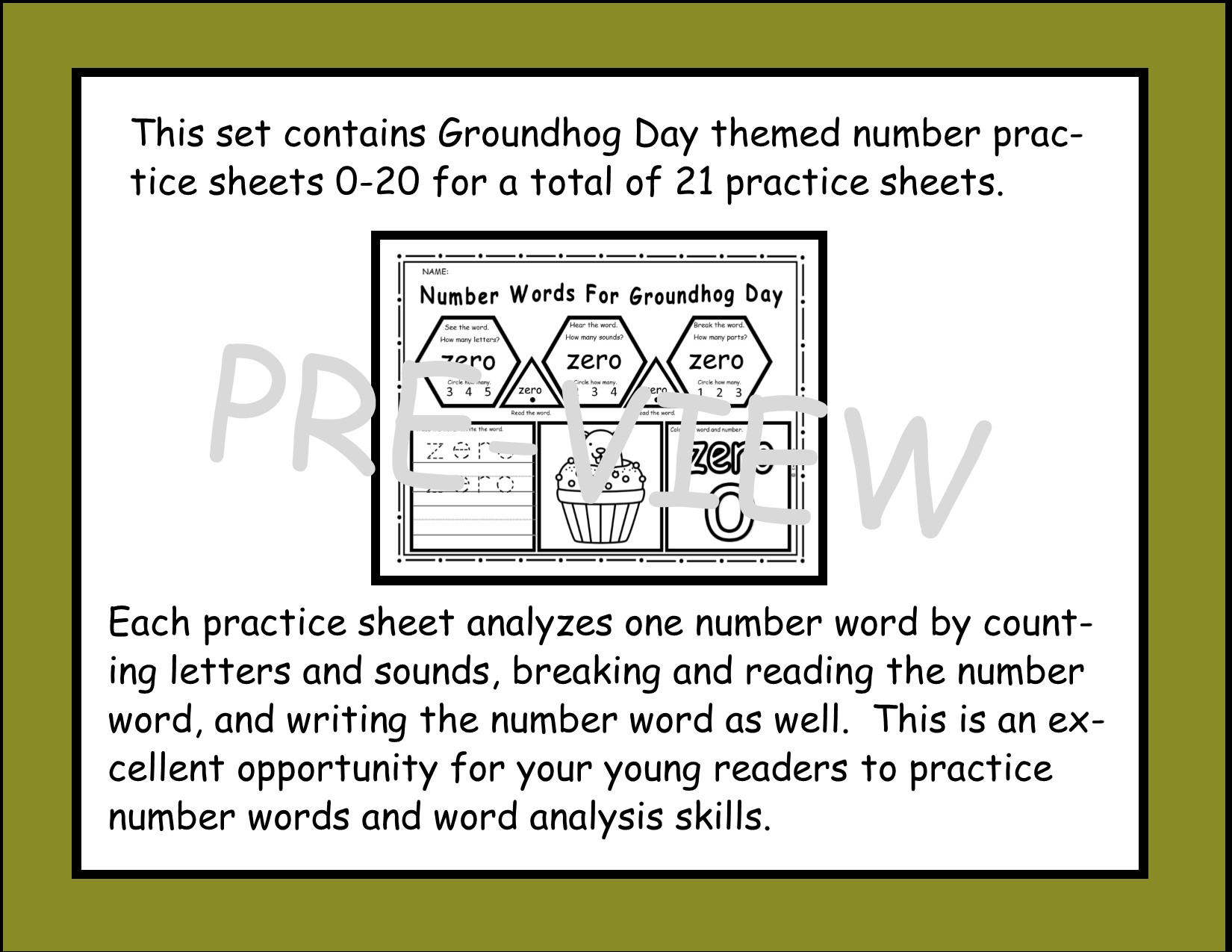 Analyzing My Number Words - Groundhog Day Theme | Made By Teachers