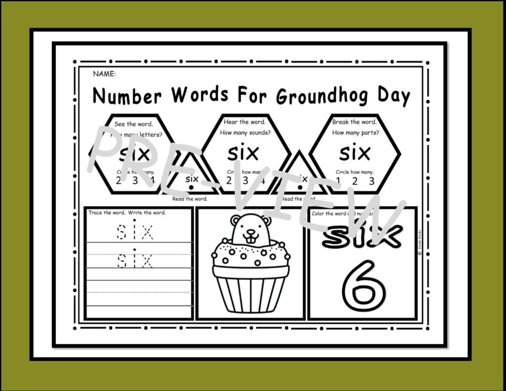 Analyzing My Number Words - Groundhog Day Theme | Made By Teachers