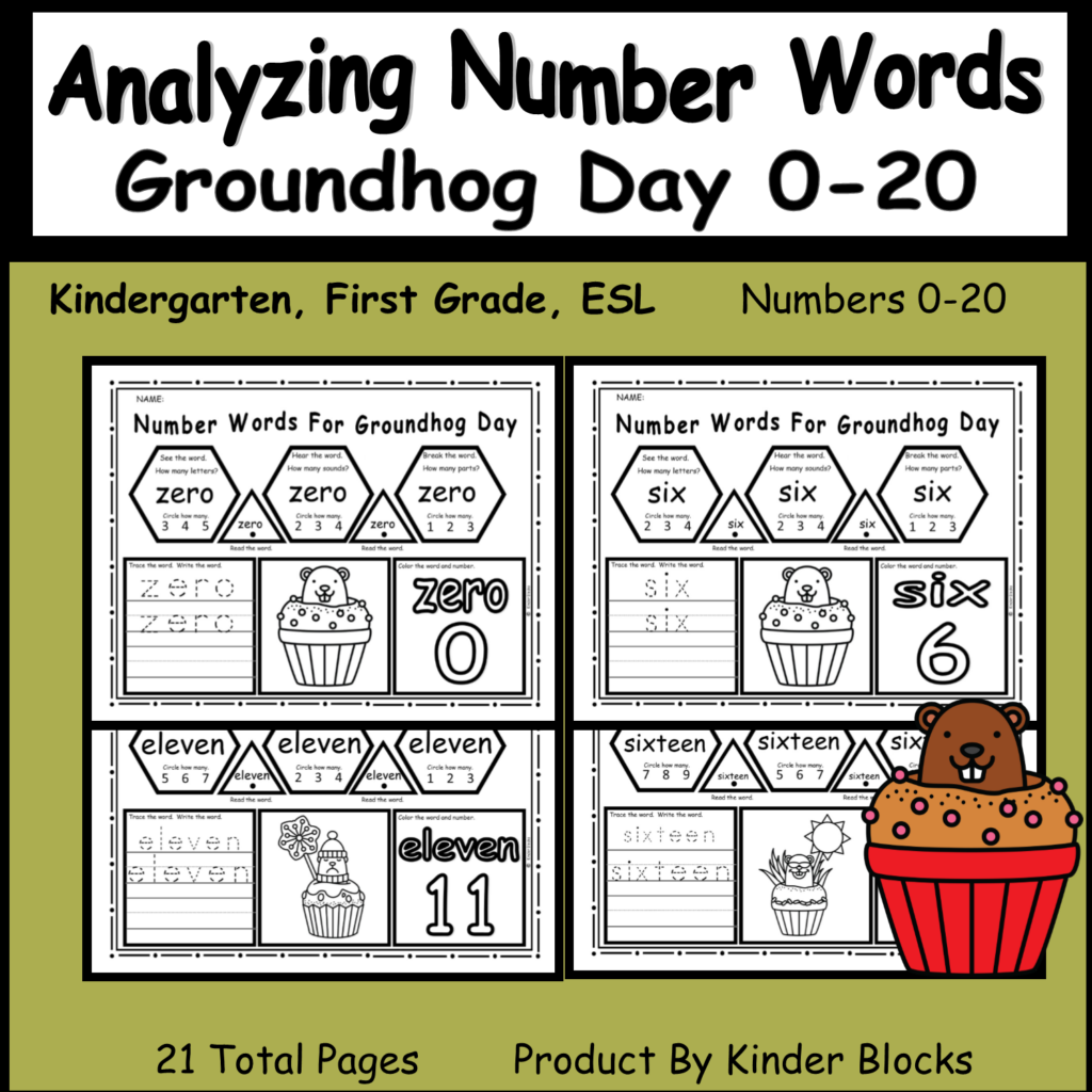 Groundhog Day Theme Color By Numerals, Number Words, Tallies & More ...