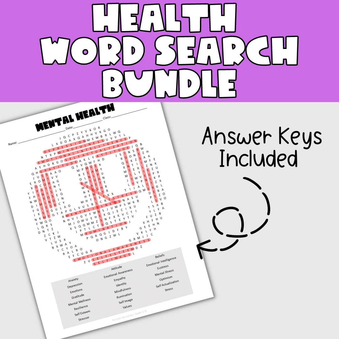 Health Word Search Bundle | Made By Teachers
