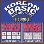 Korean Match & Task Cards - Basic Vocabulary Bundle | Made By Teachers