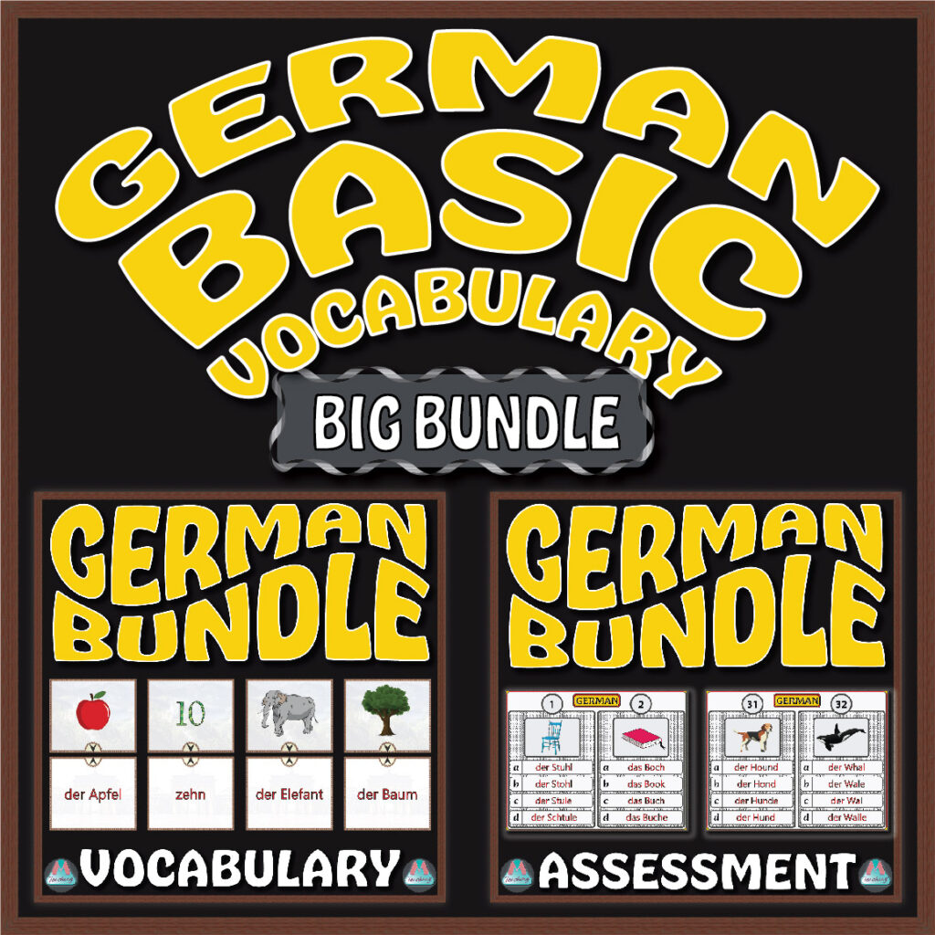 German Match & Task Cards - Basic Vocabulary Bundle | Made By Teachers