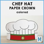 Chef Hat Cook Paper Crown Printable Coloring Craft Activity for kids ...