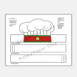 Chef Hat Cook Paper Crown Printable Coloring Craft Activity for kids ...
