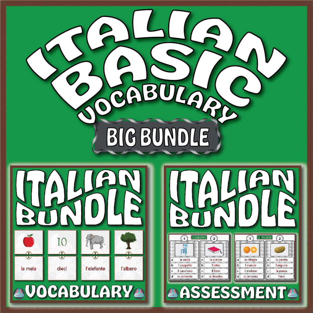 Italian Match & Task Cards - Basic Vocabulary | Made By Teachers
