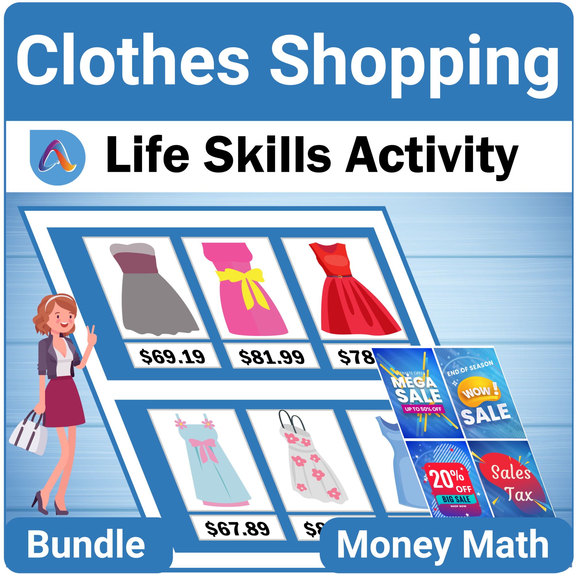 Level 1 Clothes Shopping Money Math No-Prep Independent Living Skills ...