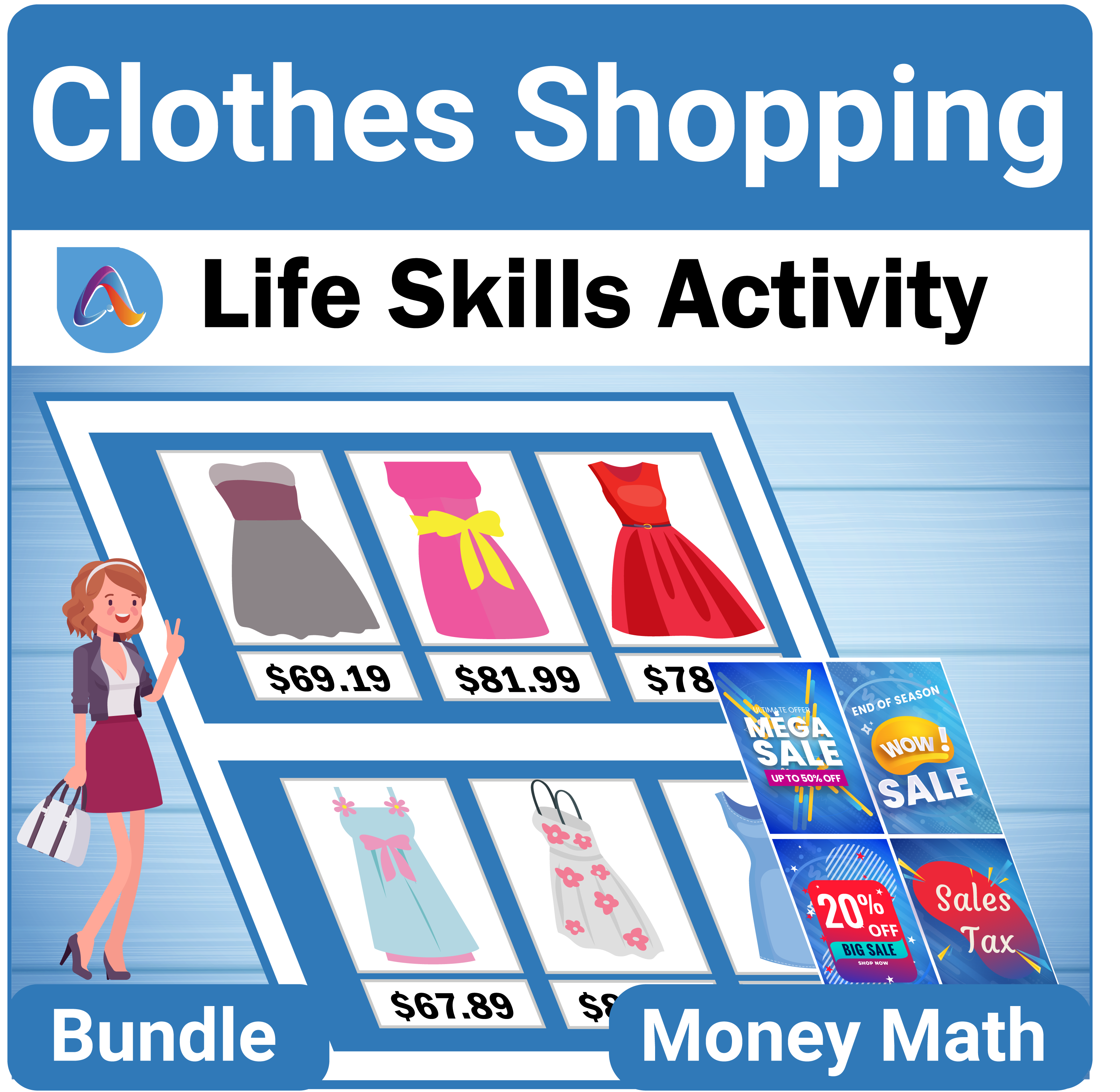 Level 1 Clothes Shopping Money Math No-Prep Independent Living Skills ...