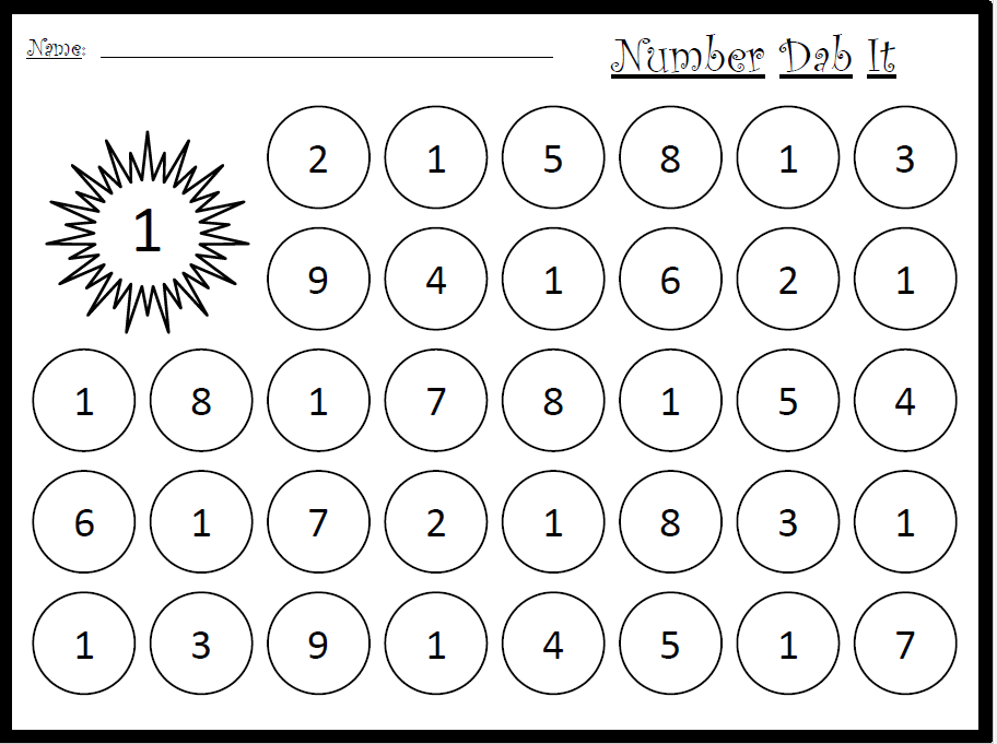 Dab a Number , find and color Kindergarten Worksheet | Made By Teachers