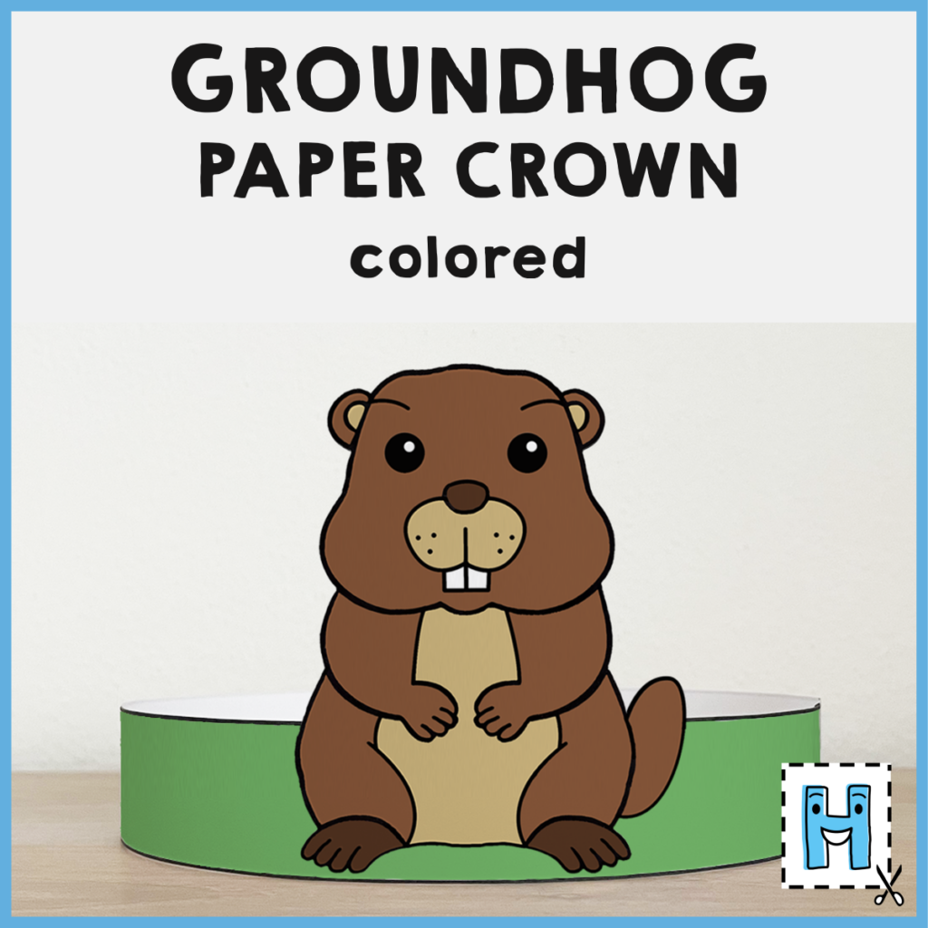 Groundhog Day Paper Crown Headband Printable Coloring Craft Activity ...