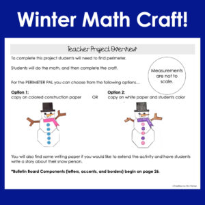 Snowman Winter Math Craft Perimeter Activity | Made By Teachers