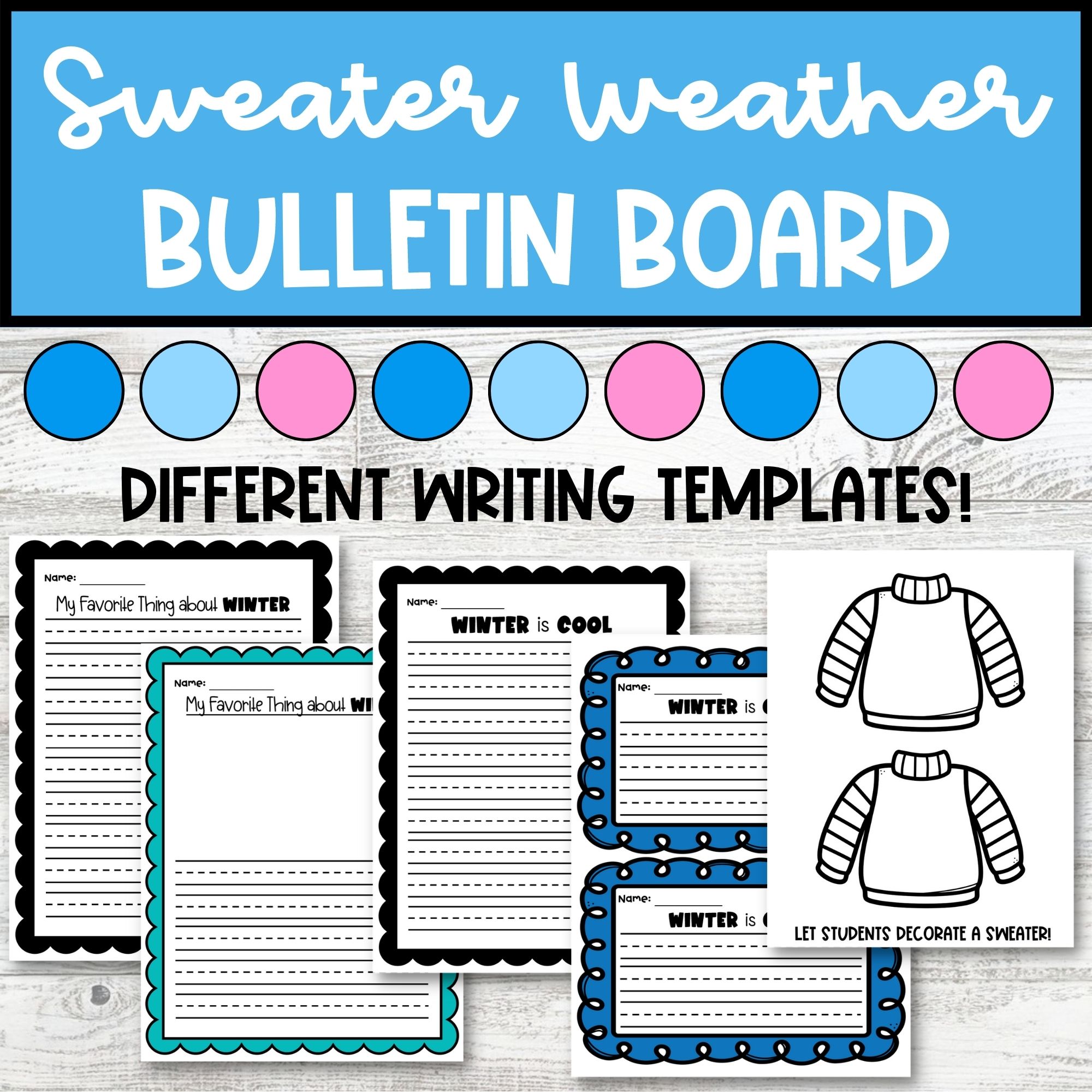 Sweater Weather Winter Bulletin Board with Craft and Writing Activity ...
