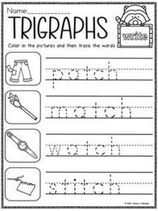 Trigraph tch dge worksheets | Made By Teachers