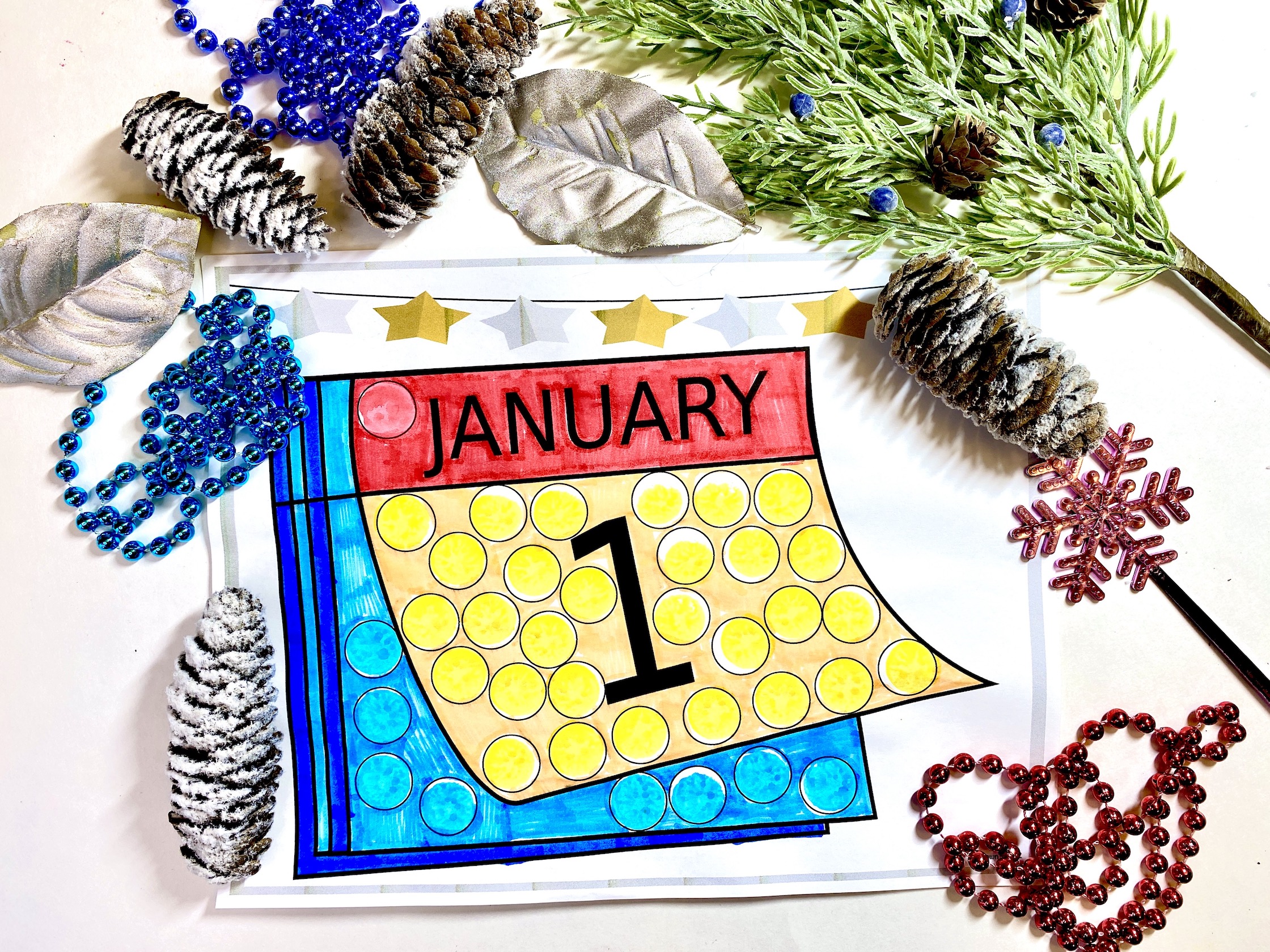 New Year's Do A Dot Art Packet | Made By Teachers