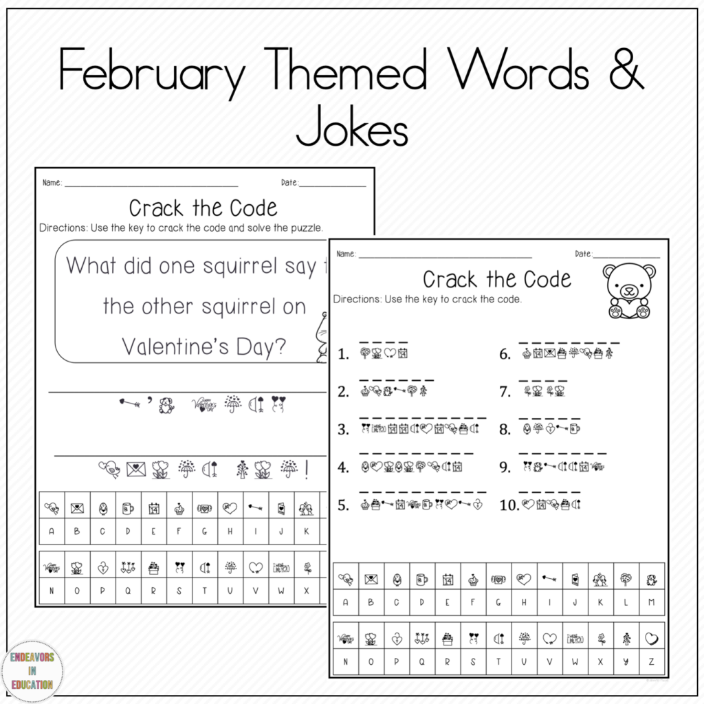 February Crack the Code | Valentines Activity | Valentines Jokes | Made ...