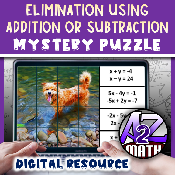 Solving Systems of Equations by Elimination Activity Digital Pixel Art ...