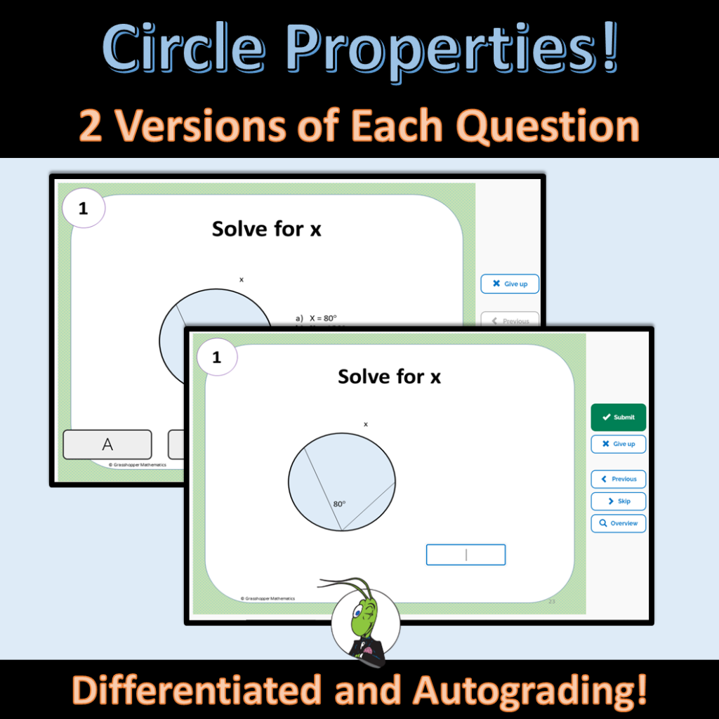 Circle Properties Test Quiz Problems Boom Task Cards | Geometry | Made ...