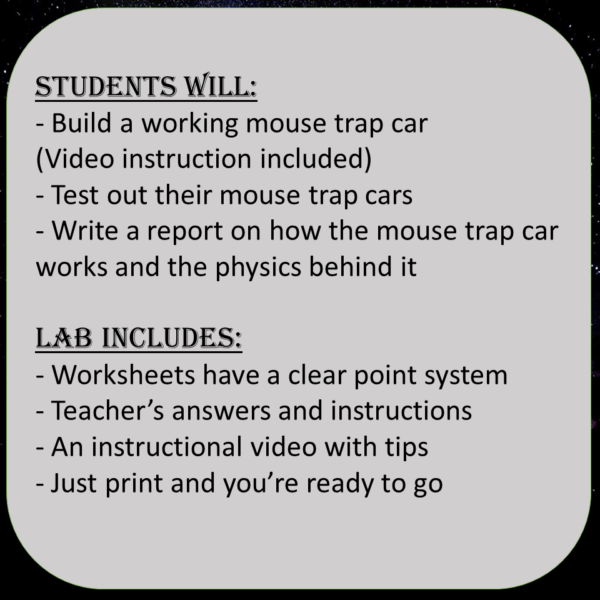 Mouse Trap Car Project: Energy and Motion | Made By Teachers