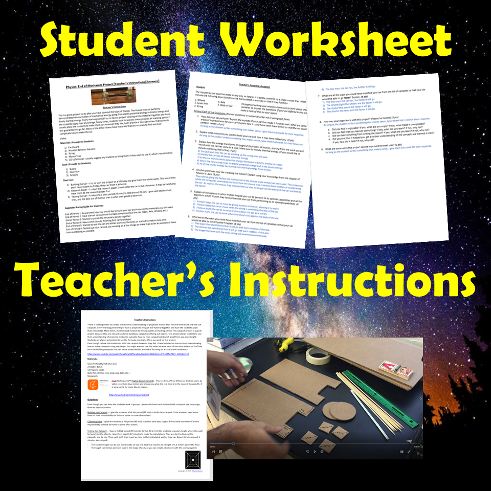 Mouse Trap Car Project: Energy and Motion | Made By Teachers