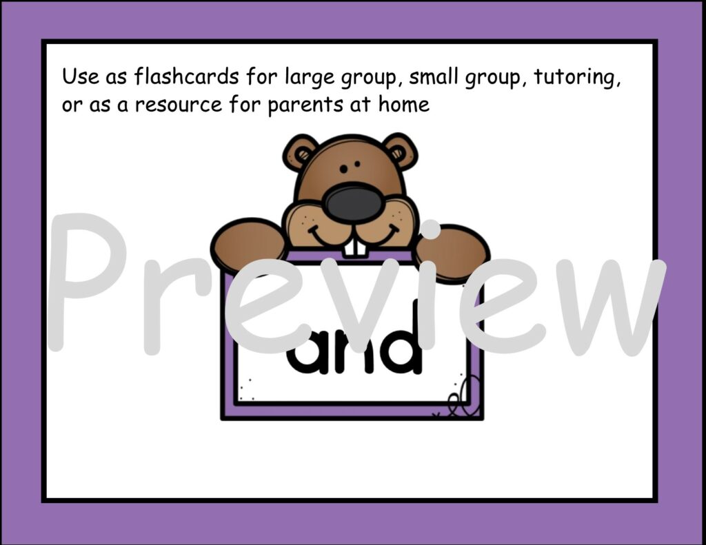 Groundhog Day Theme Kindergarten High Frequency Word Cards | Made By ...