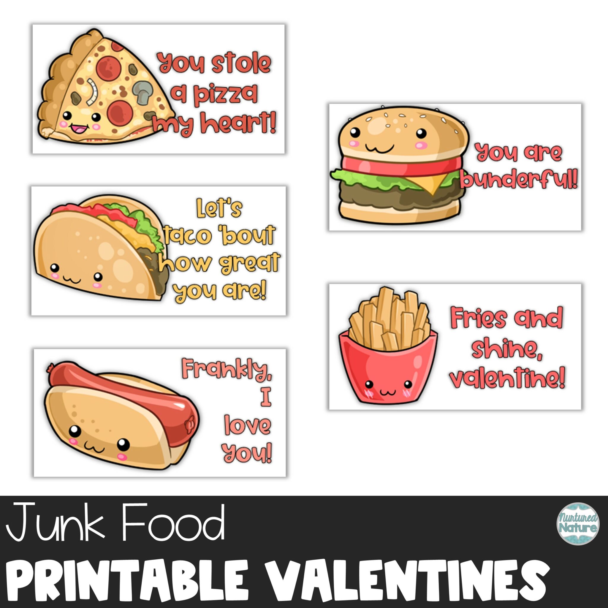 Junk Food Printable Valentine’s Day Cards for Students | Made By Teachers
