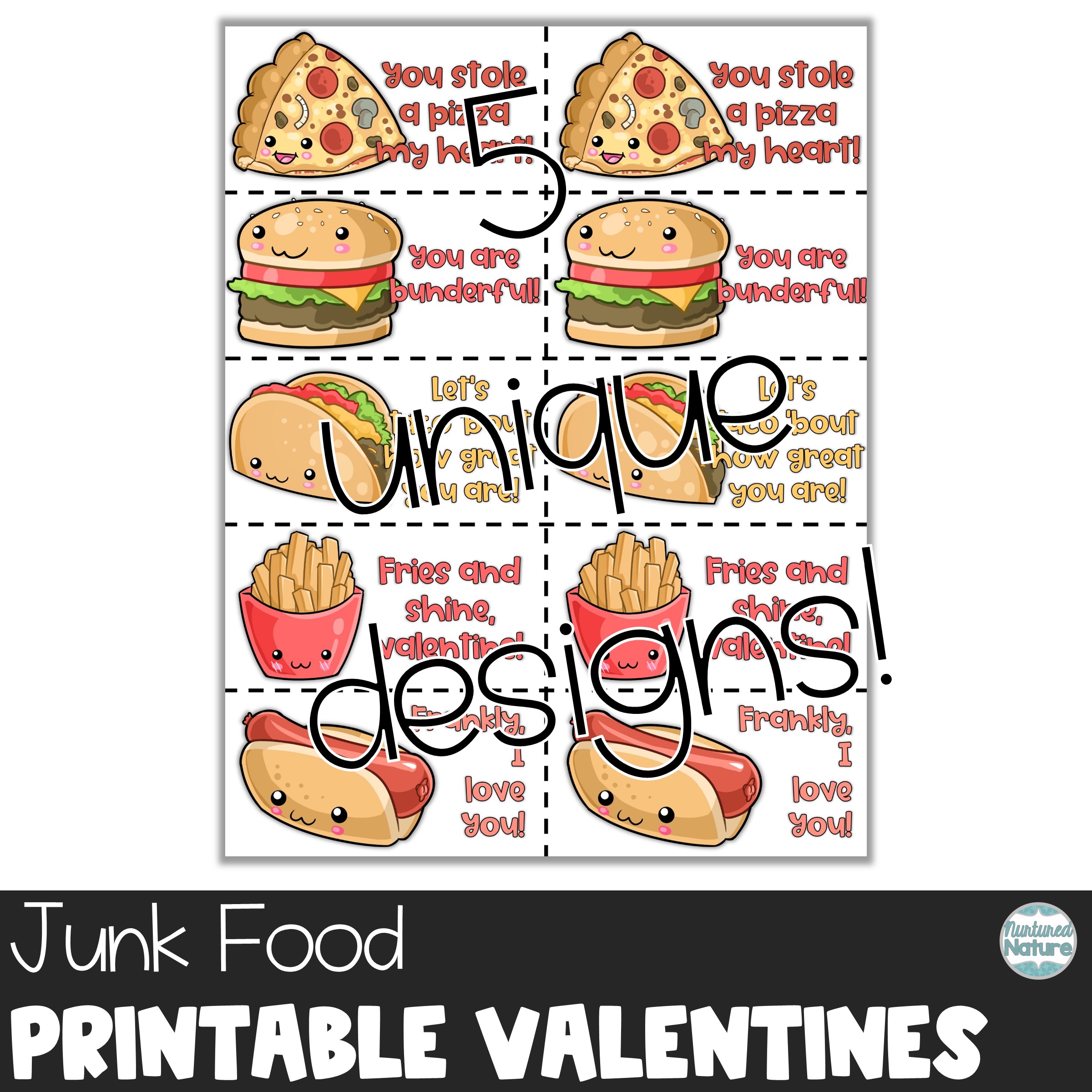 Junk Food Printable Valentine’s Day Cards for Students | Made By Teachers