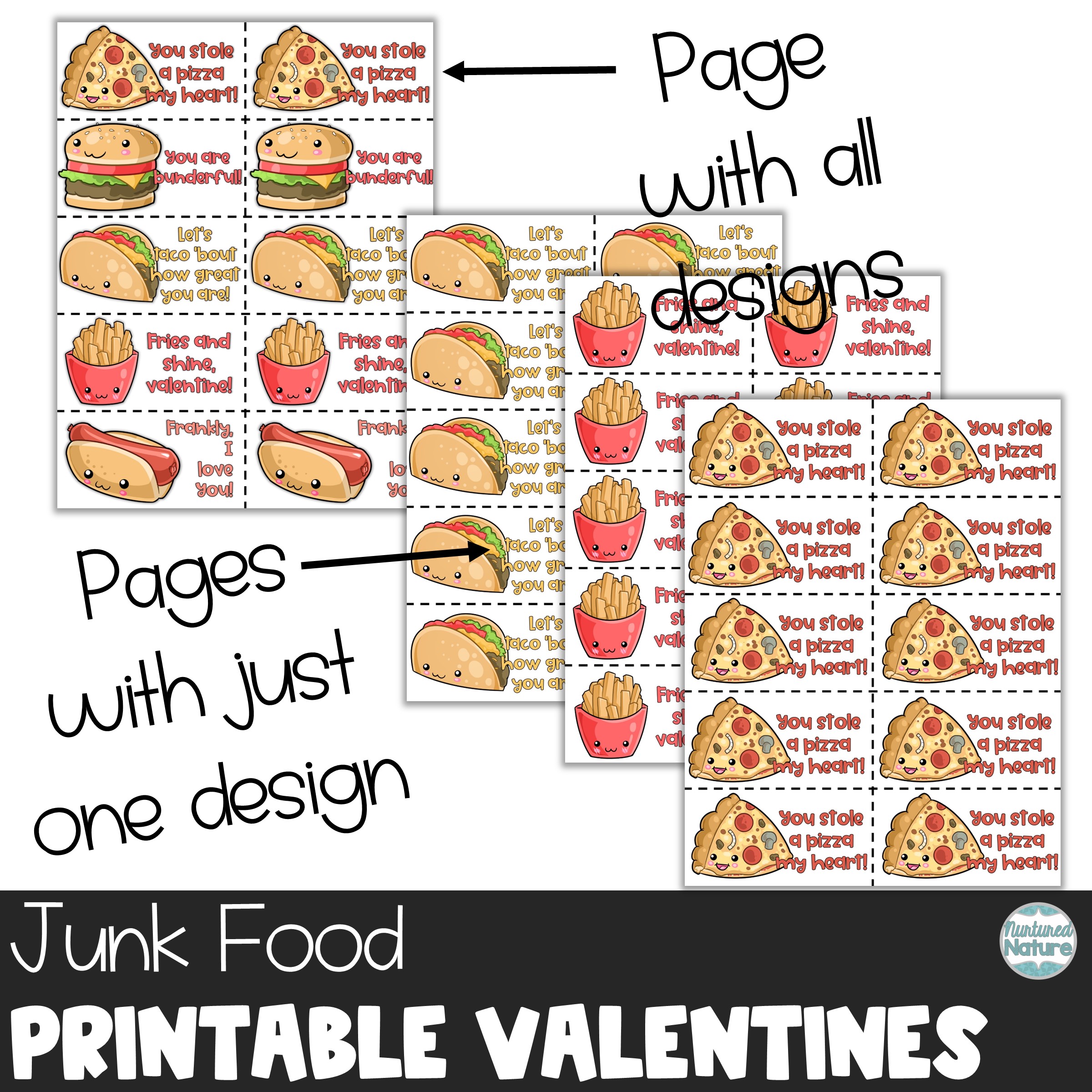Junk Food Printable Valentine’s Day Cards for Students | Made By Teachers