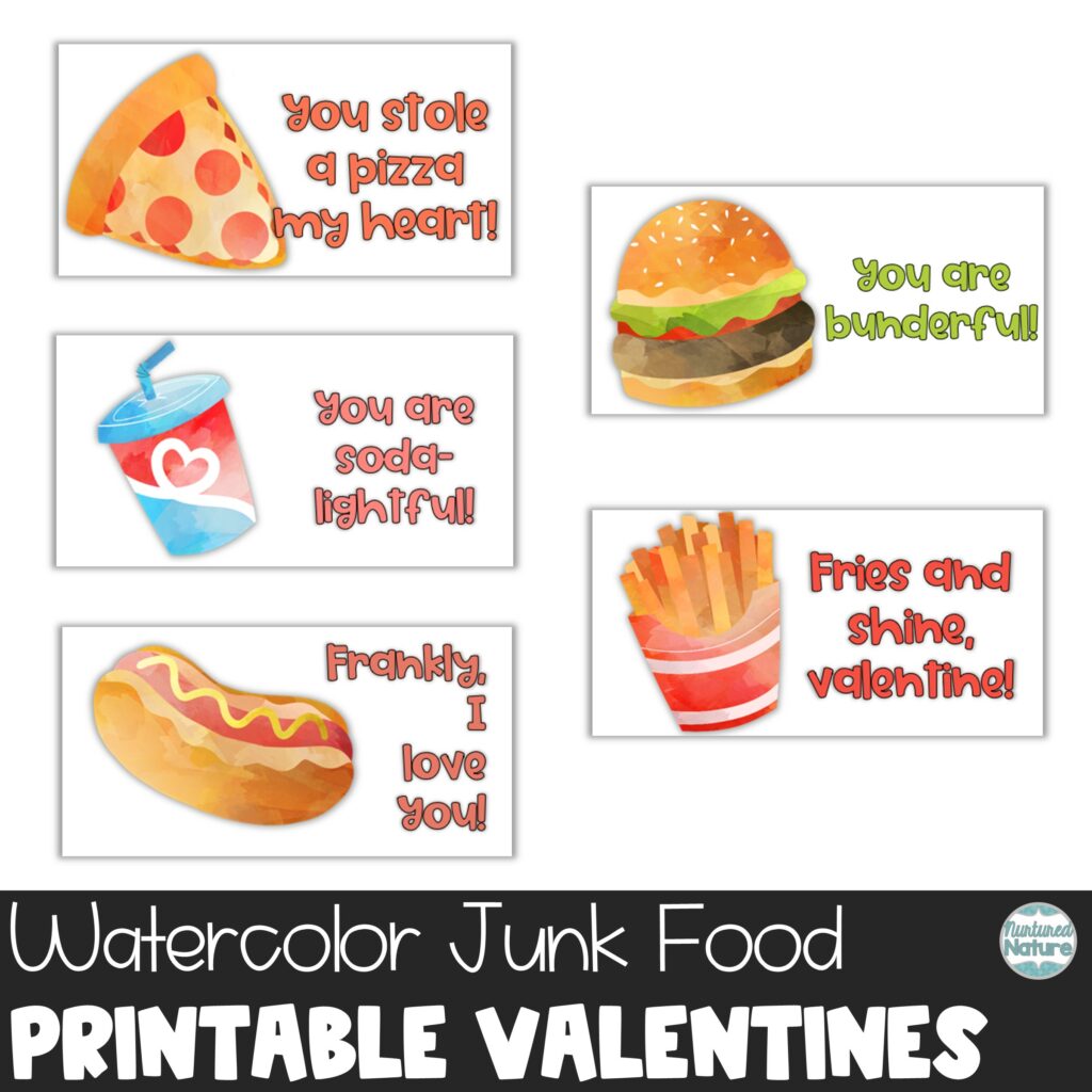 Junk Food Printable Valentine’s Day Cards for Students | Made By Teachers