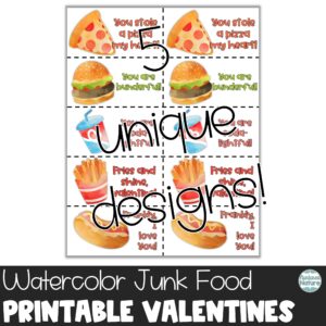 Junk Food Printable Valentine’s Day Cards for Students | Made By Teachers