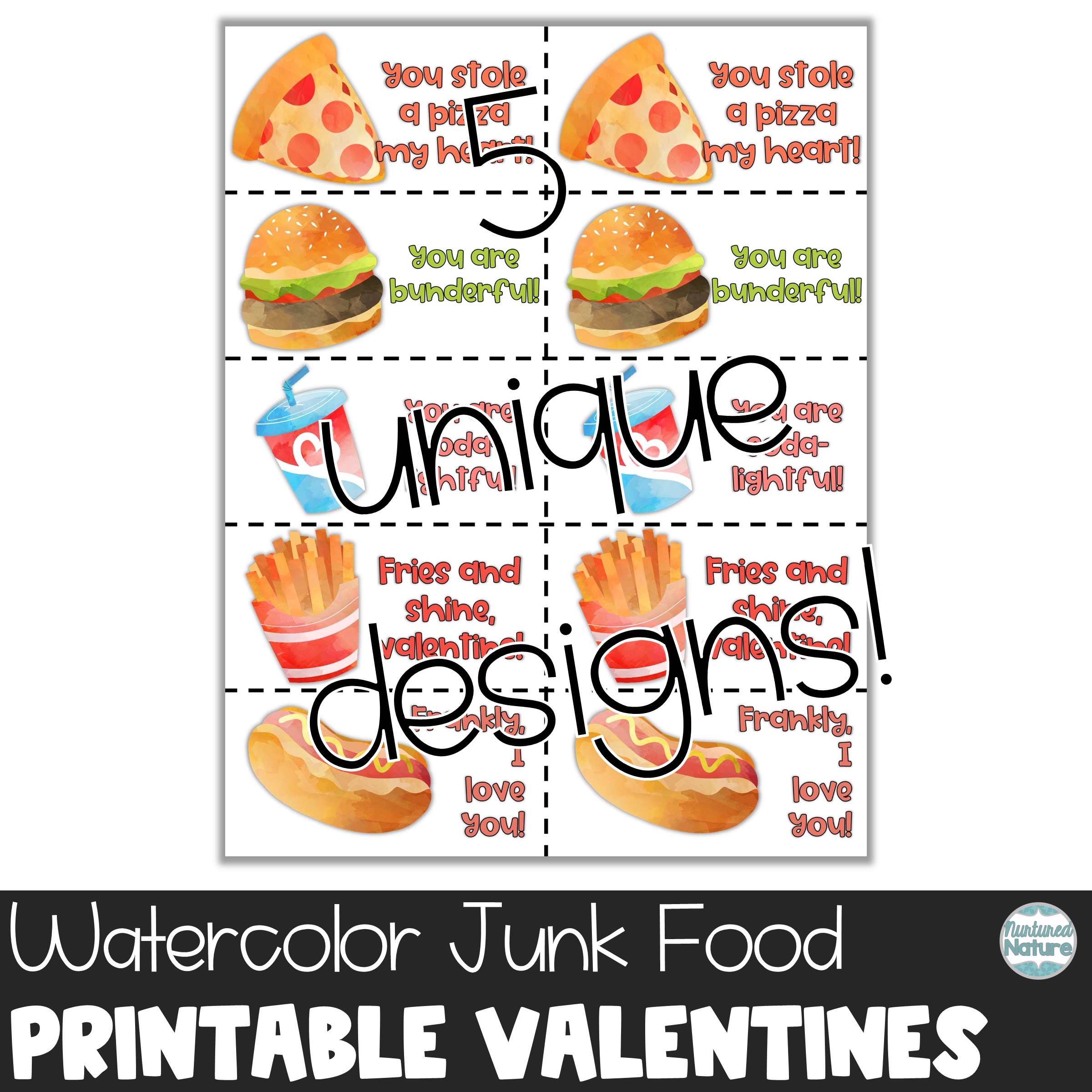 Junk Food Printable Valentine’s Day Cards for Students | Made By Teachers