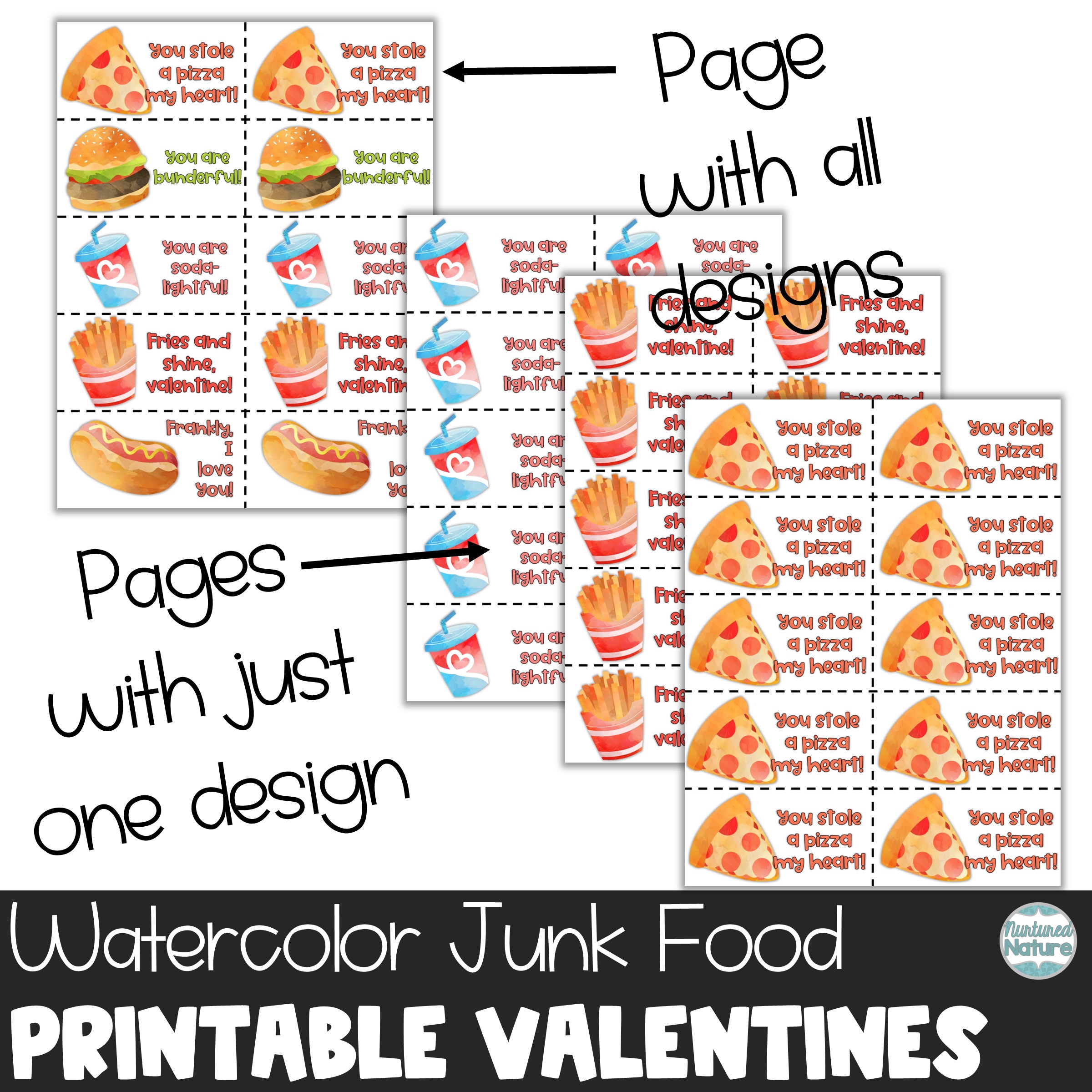 Junk Food Printable Valentine’s Day Cards for Students | Made By Teachers